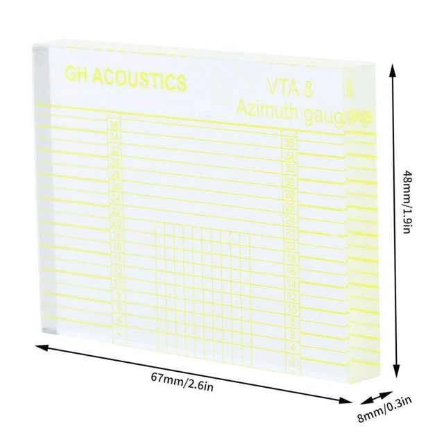 TURNTABLE ARM ALIGNMENT Block Ruler for VTA Azimuth Headshell ...