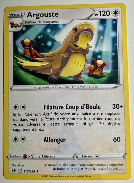 CARTE POKÉMON ARGOUSTE 118/159 RARE ZENITH SUPRÊME FR NEUF EUR 1,00 ...