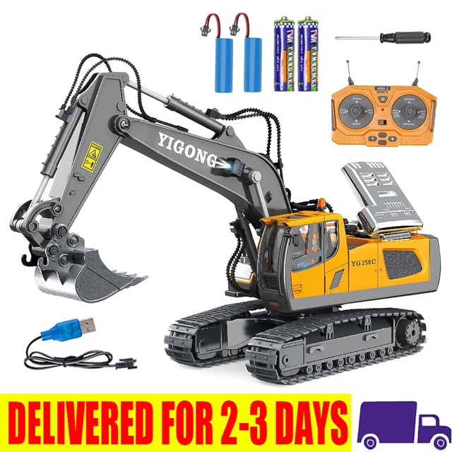 REMOTE CONTROLLED EXCAVATOR WITH Realistic Flashing Light Engine Sound ...