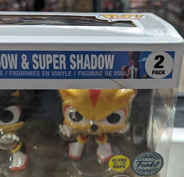 SONIC THE HEDGEHOG Shadow & Super Shadow Glow POP! Vinyl Figure 2-Pack ...