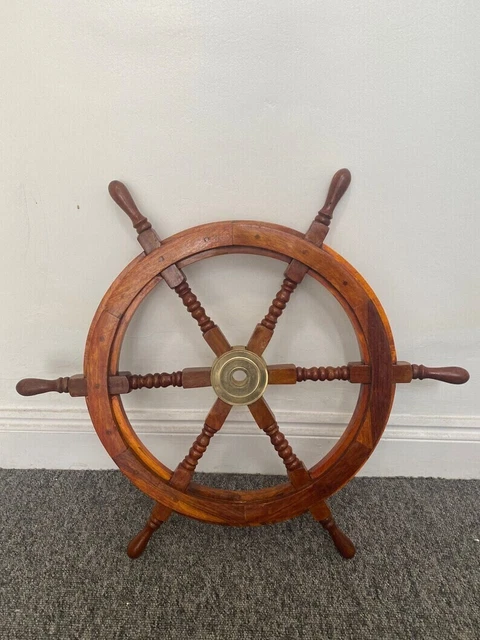 ANCIEN NAUTIQUE BATEAU Roue en Bois Marine Nautique Mural Décor EUR 54,43 - PicClick FR
