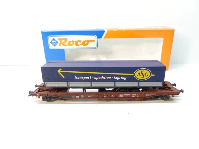 ROCO H0 46363 Taschenwagen mit Auflieger, DC, NEM, NEU in OVP #54695 ...