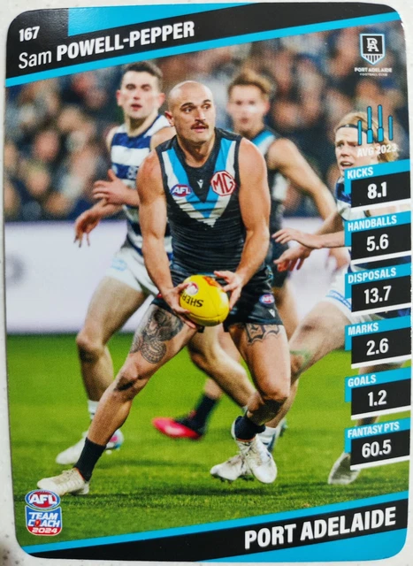 AFL 2024 TEAMCOACH Port Adelaide - Sam Powell-Pepper Card No.167 $2.75 ...