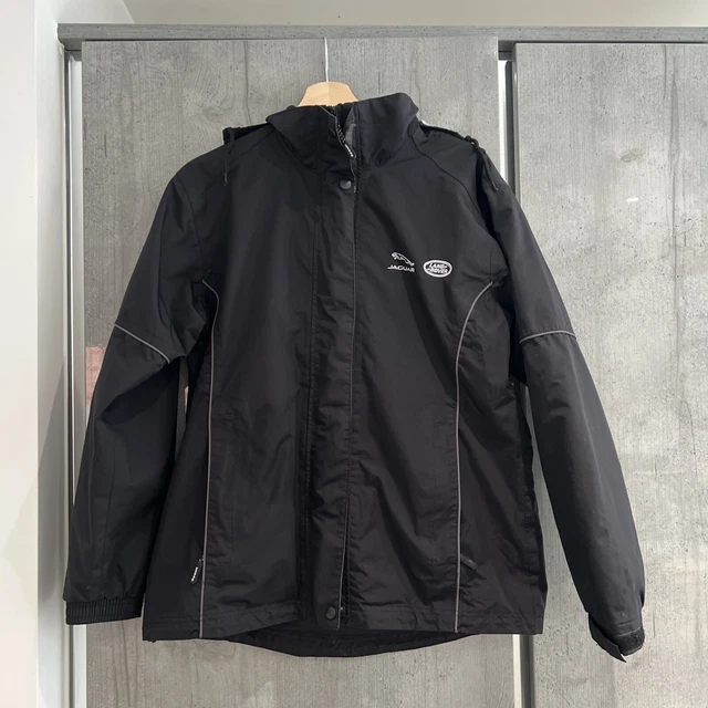 LAND ROVER JAGUAR Hooded Men's Black Jacket UK Size Large Waterproof ...