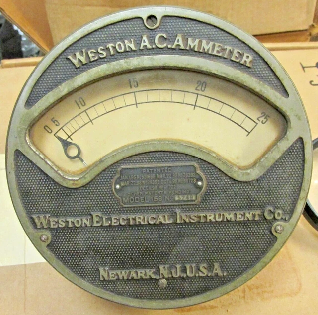 VINTAGE WESTON ELECTRICAL Instrument Model 156 A.C. Ammeter Meter Gauge ...