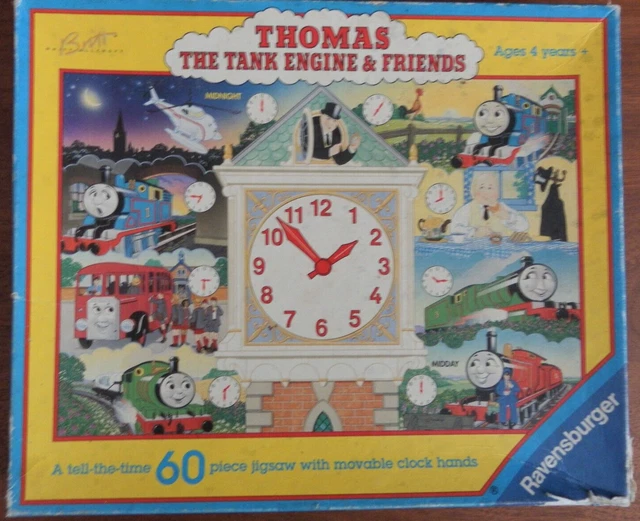 VINTAGE RAVENSBURGER THOMAS the Tank Engine train tell the Time Jigsaw ...