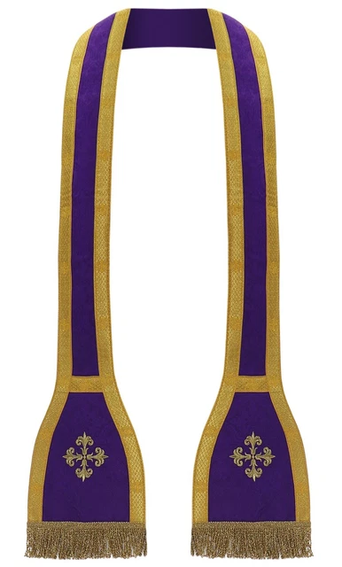 PURPLE VIOLET ROMAN Clergy Stole Vestment Chasuble Cope Estola Morada ...