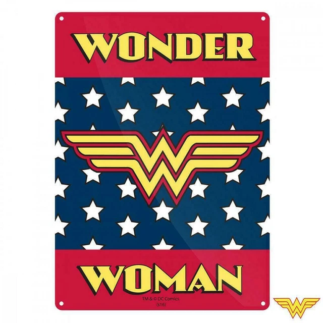 WONDER WOMAN PANONCEAU Metallica De Mural Logo Panneau 15x21 CM Dc ...