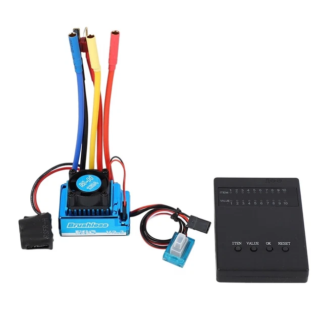1:10 CAR 120A Brushless Esc + Program Card Combination Details, For 1/ ...