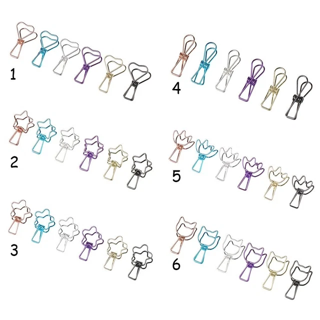 PAPER ORGANIZER BINDER Clip Hollowed Out Design Fish Clip Office Supply ...