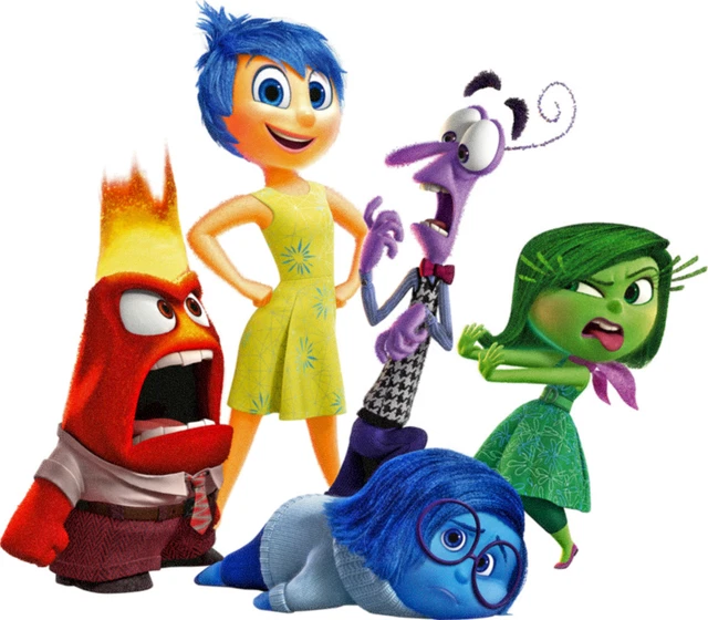 DISNEY PIXAR INSIDE OUT Joy, Sadness, Disgust, Fear Anger -Window Cling ...