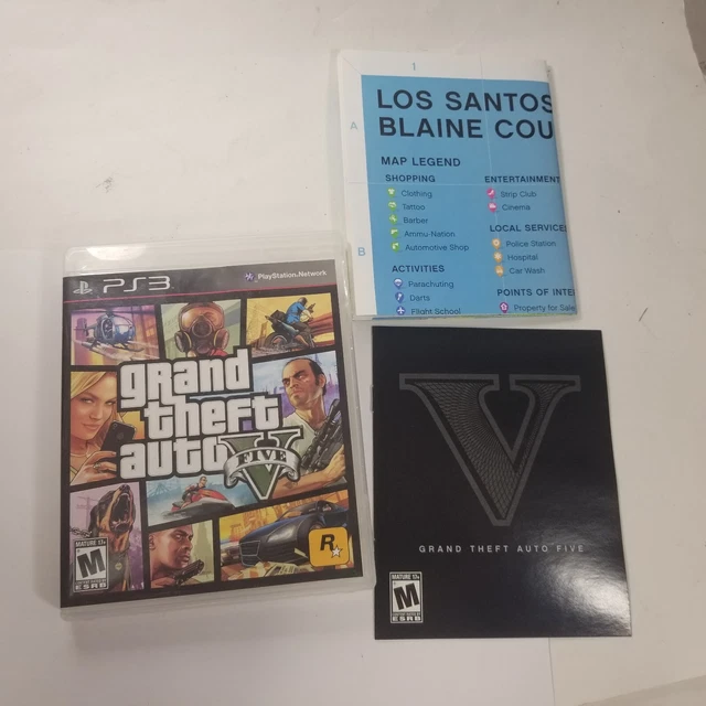 GRAND THEFT AUTO V GTA5 (Sony PlayStation 3, 2013) PS3 completo con ...