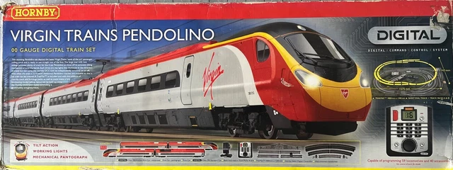 HORNBY OO GAUGE R1076 BR Class 390 Virgin Trains Pendolino Train Set ...