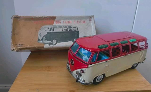 VINTAGE BATTERY OPERATED Bandai Volkswagen Samba Bus Camper van, 1960's Japan £279.99 - PicClick UK
