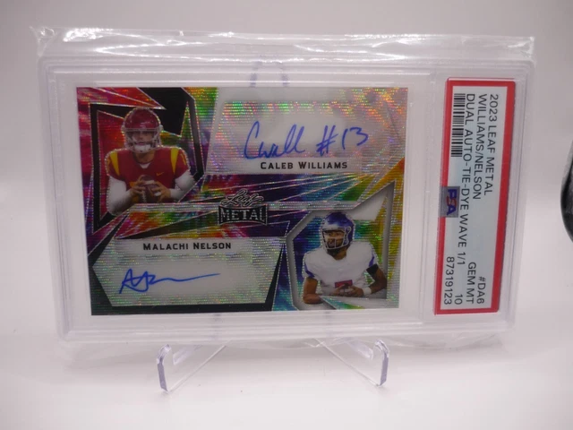 2023 CALEB WILLIAMS/MALACHI NELSON RC 1/1 double autographe DA-6 ...