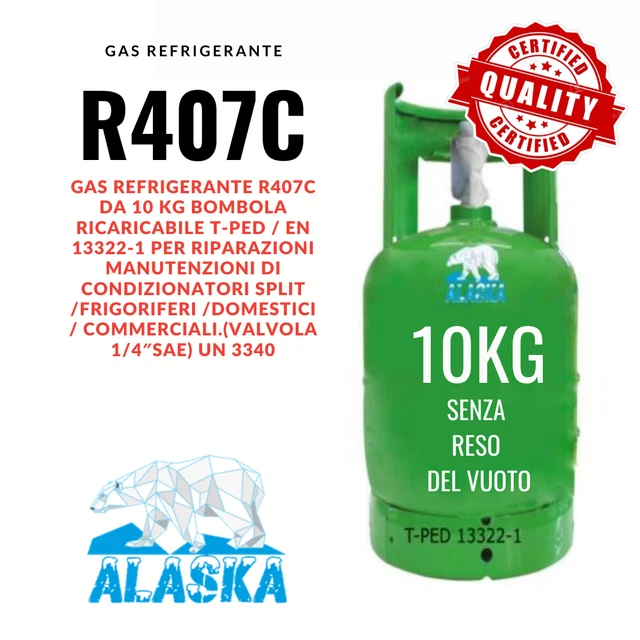 CYLINDRE RECHARGEABLE GAZ R407c Sans Reso 10KG EUR 364,35 - PicClick FR