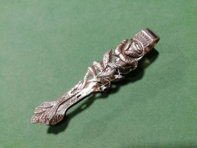 ALTE ZUCKERZANGE ANTIKO 100er Silber Hildesheimer Rose Länge ca. 8,8 cm ...