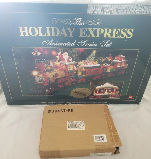 THE HOLIDAY EXPRESS Animated Electric Train Set NO 380 New Bright W ...