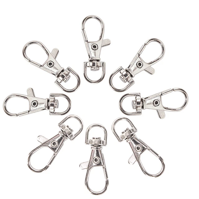 10PC SILVER SWIVEL Trigger Clips Snap Lanyard Hook Bag Key Ring Hooks ...