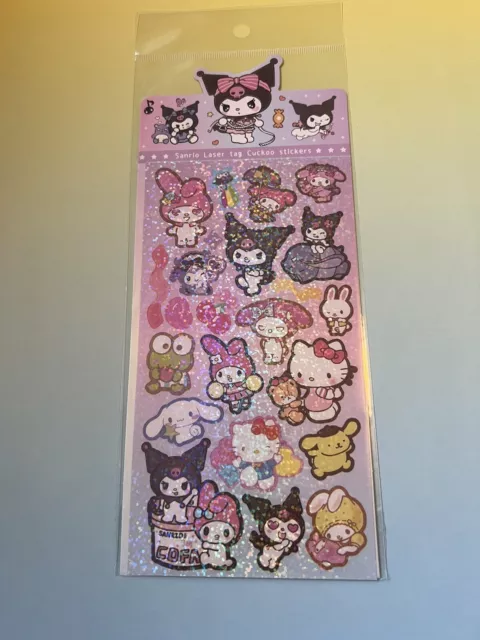 My Melody Kuromi Hello Kitty Cute Kawaii Sanrio Glitter Stickers Free