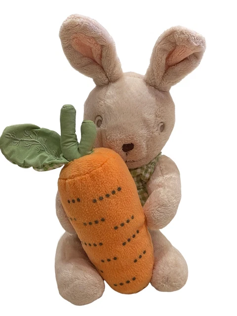 IKEA BUNNY RABBIT w Carrot Minnen Kanin Stuffed Baby Rattle Toy 10" £14 ...