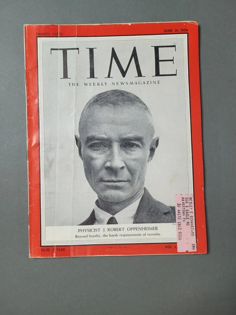 14 JUIN 1954 TIME Magazine ~ J. Robert Oppenheimer - Magazine complet ...