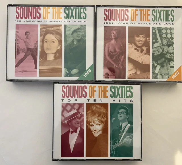 LOT DE CD Readers Digest Sounds of the Sixties 1963, 1967 Top Ten 3 CDS ...