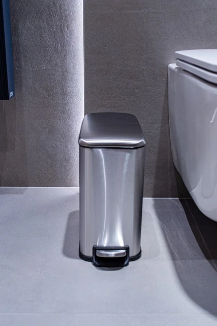 ABFALLSAMMLER MÜLLEIMER ABFALLEIMER Treteimer Silber 5 Liter Schmal Neu EUR 10,00 - PicClick DE