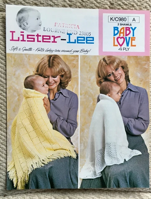 LISTER - LEE Pattern 980 for Babies Shawls in 4 ply 44” Square. 1 ...