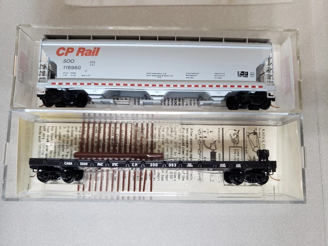LOT OF 2 Micro-Train Soo Hopper & Straight side Flat Car - N Scale $39. ...