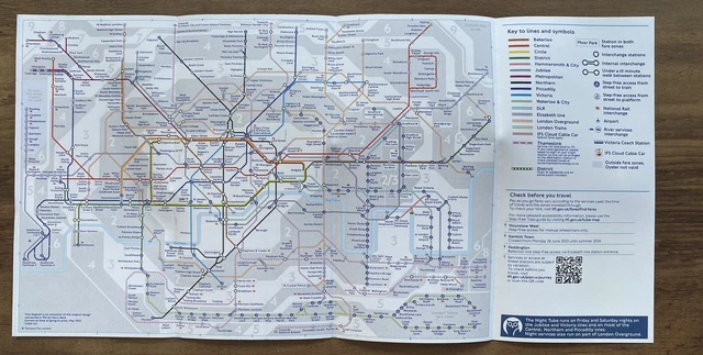 MAY 2023 TUBE Map London Underground Overground DLR And Elizabeth