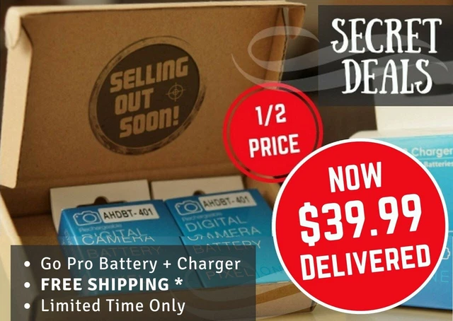 GOPRO HERO 4 Camera Kit *2x Jap Battery *Charger *NEW *OZI *USB Go Pro ...