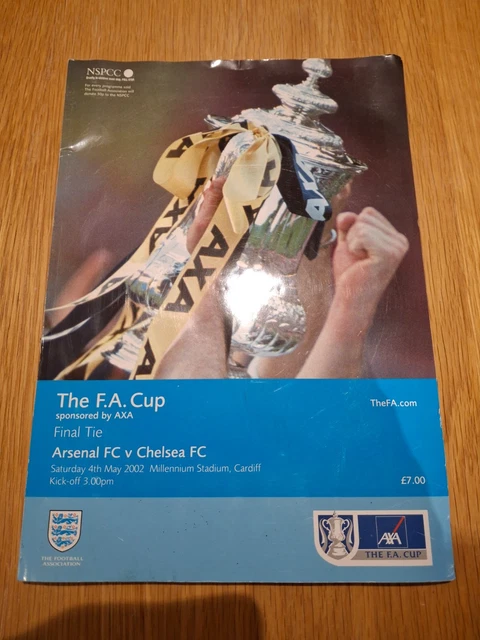 ARSENAL VS. CHELSEA FA Cup Final Programme 4 May 2002 £1.70 - PicClick UK