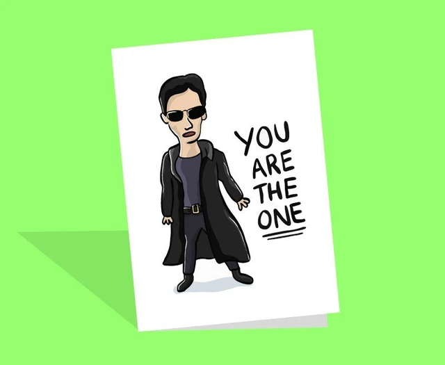 THE MATRIX CARD | Matrix Birthday Cards | Neo | Keanu Reeves | 90s Film ...