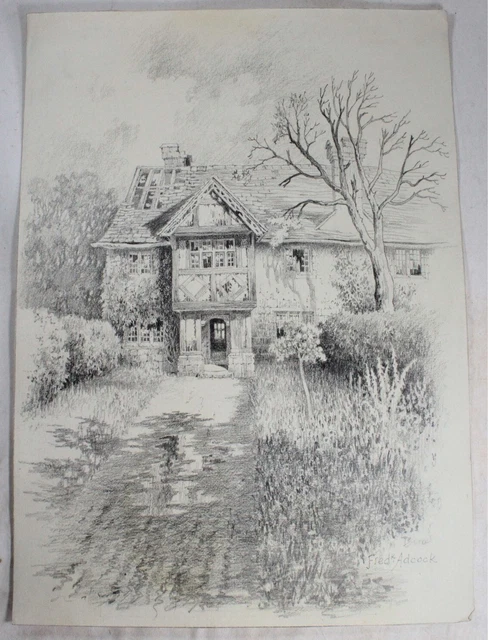 FREDERICK ADOCK PENCIL drawing book illustration The Haunted House ...