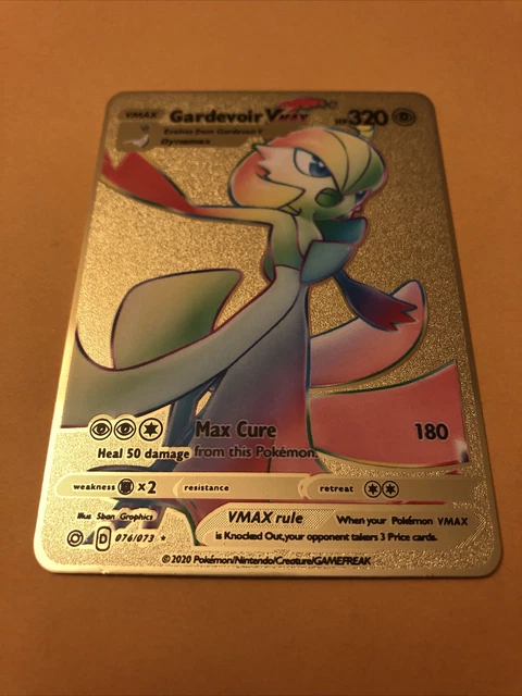 GARDEVOIR POKEMON VMAX Rainbow Gold Custom Metal Card EUR 9,27 ...