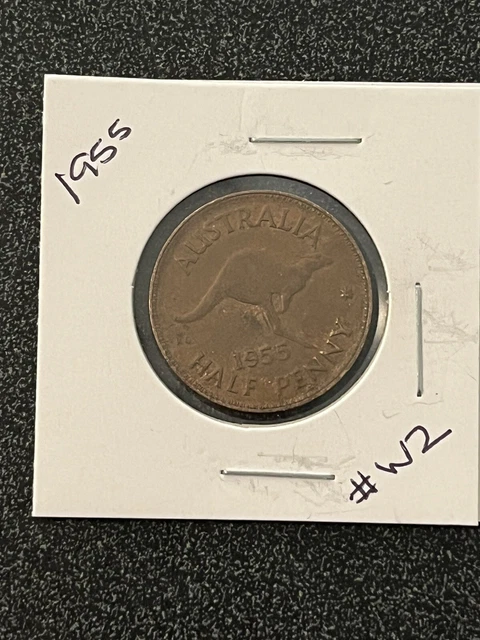 🦋1955 PERTH AUSTRALIA Half Penny 🦋Coin Queen Elizabeth Ii #W2🦋 $1.95 ...
