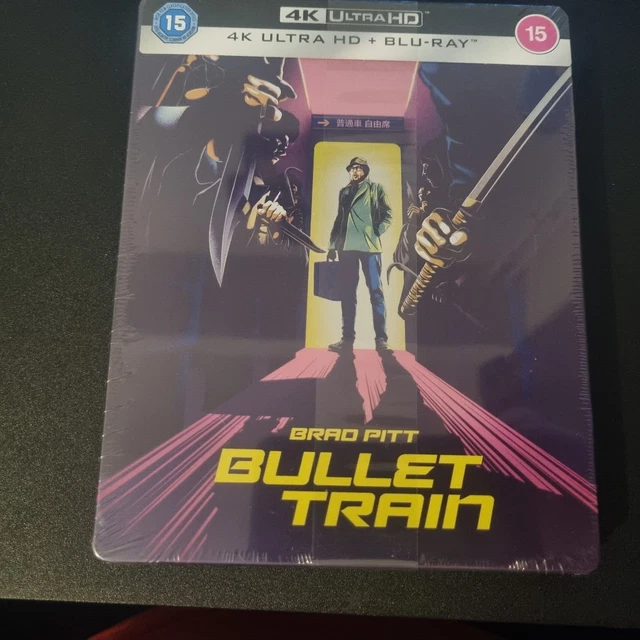 BULLET TRAIN 4K Ultra HD + Blu Ray Steelbook édition limitée & cartes ... BULLET TRAIN 4K Ultra HD + Blu Ray Steelbook édition limitée & cartes ...