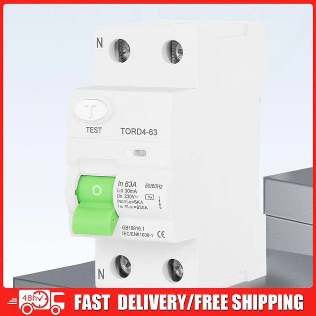 230V DIN-RAIL MOUNT Circuit Breaker 16A 25A 32A 40A 63A 2 Pole Disconnect Switch EUR 23,95 ...