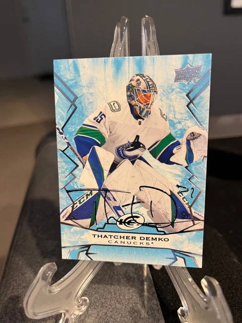 THATCHER DEMKO 2022-23 Upper Deck ICE #64 *Autograph* Vancouver Canucks ...