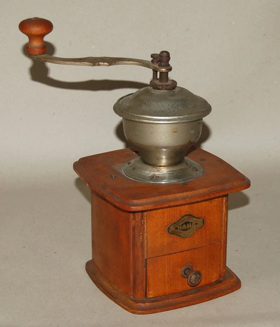 ANTIKE ALTE HAHA 27/2 Holz Kaffeemühle mit Aufsatz - Mokkamühle Metallmahlwerk EUR 49,99 ...