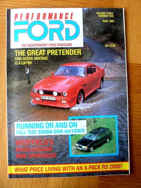 PERFORMANCE FORD MAGAZINE June 1989 Sierra Ghia 4x4 Estate, RS2000 ...