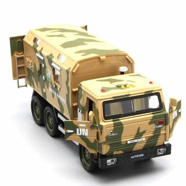 1:50 KAMAZ TRUCK Military Vehicles The Cast Model Car Toy Kids w/ Light ...