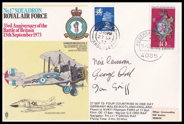 BATTLE OF BRITAIN Pilot MRAF NEIL CAMERON KT GCB Signed No.17 Squadron ...
