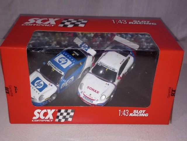 SCX COMPACT 1:43 Slot Racing Porsche Carrera Pack de Deux HP & Sonax ...