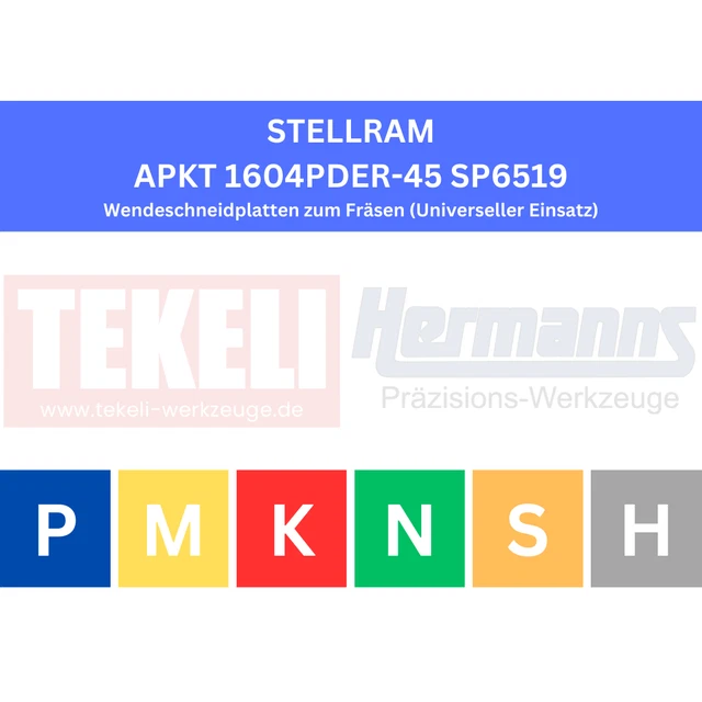 10 X STELLRAM APKT 1604PDER-45 SP6519 Fräsen (UNIVERSAL) !NEU, mit ...