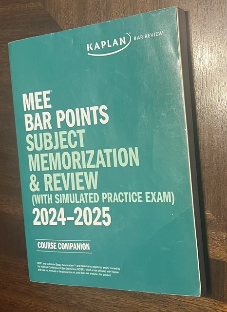 2024 - 2025 Kaplan Bar Exam MEE Bar Points Subject Memorization ...