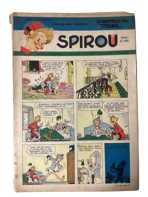 ANCIENNE REVUE SPIROU Vintage Bande Dessinée Livre Pas Lucky Luke Astérix 1951 EUR 4,00 ...