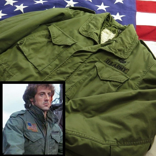 MENS JOHN RAMBO M65 First Blood Jacket Us Army Field Combat Green ...