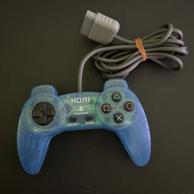 OFFICIAL HORI PLAYSTATION PS1 Controller Transparent Blue SLPH 00104 ...